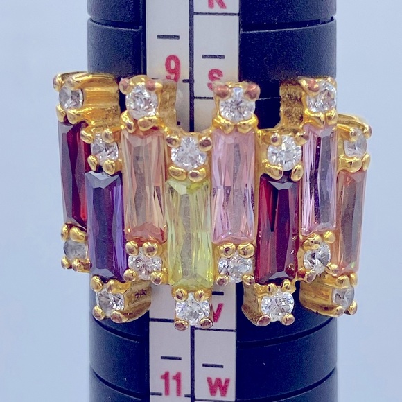 Seta | Jewelry | Vintage Seta Gold Plated Multicolored Cubic Zirconia ...